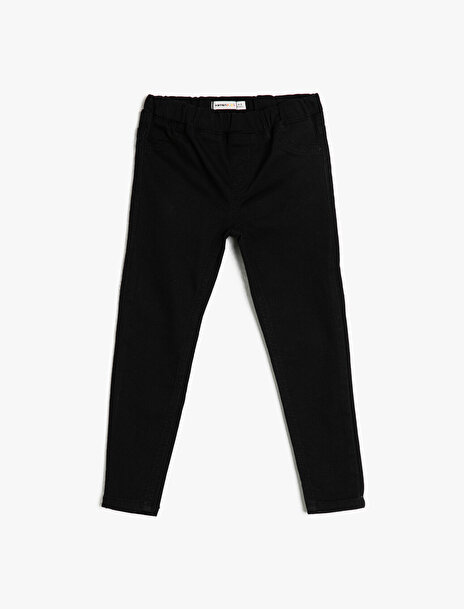 Koton Kız Çocuk Esnek Yumuşak Jean Kumaştan Beli Lastikli Dar Kesim Tayt