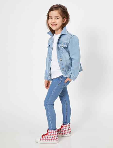 Koton Kız Çocuk Esnek Yumuşak Jean Kumaştan Beli Lastikli Dar Kesim Tayt Koton Kız Çocuk Esnek Yumuşak Jean Kumaştan Beli Lastikli Dar Kesim Tayt