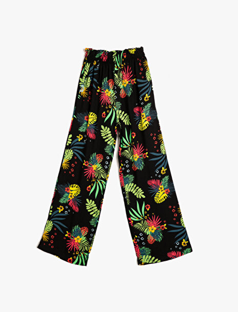 Koton Kız Çocuk Çiçek Desenli Geniş Kesim Pantolon
