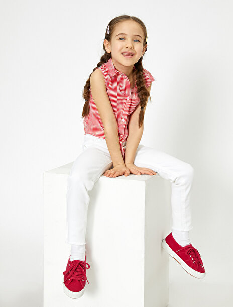 Koton Kız Çocuk Esnek Yumuşak Cepli Fermuarlı Beli Ayar Lastikli Dar Kesim Uzun Jean Pantolon Koton Kız Çocuk Esnek Yumuşak Cepli Fermuarlı Beli Ayar Lastikli Dar Kesim Uzun Jean Pantolon