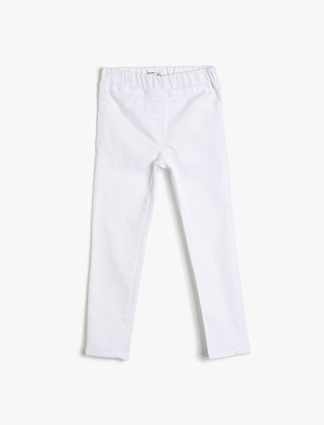 Koton Kız Çocuk Esnek Pantolon Kumaşından Beli Lastikli Süs Cepli Normal Bel Uzun Pantolon Koton Kız Çocuk Esnek Pantolon Kumaşından Beli Lastikli Süs Cepli Normal Bel Uzun Pantolon