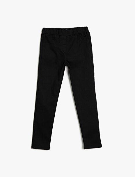 Koton Kız Çocuk Esnek Pantolon Kumaşından Beli Lastikli Süs Cepli Normal Bel Uzun Pantolon Koton Kız Çocuk Esnek Pantolon Kumaşından Beli Lastikli Süs Cepli Normal Bel Uzun Pantolon