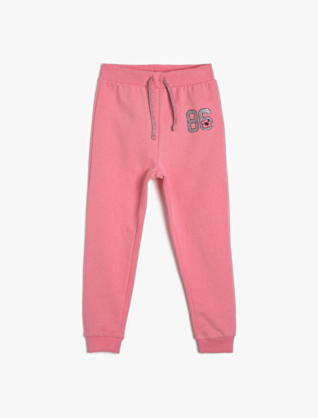 Koton Kız Çocuk İçi Tüylü Sweatshirt Kumaşından Simli Baskılı Jogger Eşofman Koton Kız Çocuk İçi Tüylü Sweatshirt Kumaşından Simli Baskılı Jogger Eşofman
