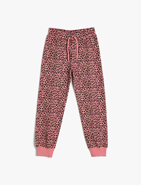 Koton Kız Çocuk Leopar Desenli İçi Tüylü Sweatshirt Kumaşından Paçası Ribanalı Jogger Eşofman Koton Kız Çocuk Leopar Desenli İçi Tüylü Sweatshirt Kumaşından Paçası Ribanalı Jogger Eşofman