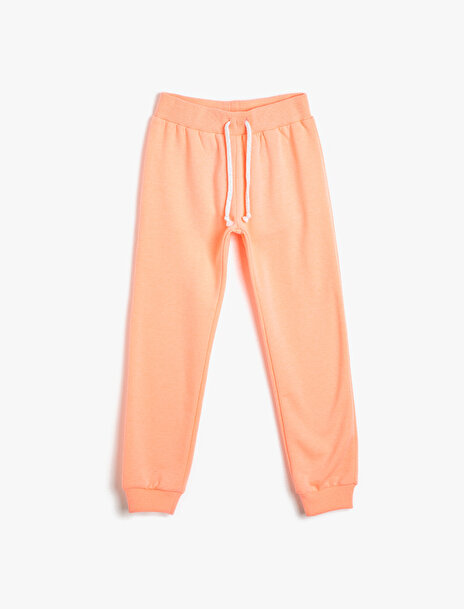 Koton Kız Çocuk Basic Paçası Ribanalı  İnce Sweatshirt Kumaşından Jogger Eşofman