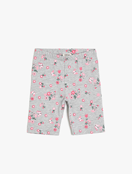 Koton Kız Çocuk Çiçekli İnce Esnek Kumaştan Normal Bel Diz Üstü Kısa Tayt Koton Kız Çocuk Çiçekli İnce Esnek Kumaştan Normal Bel Diz Üstü Kısa Tayt