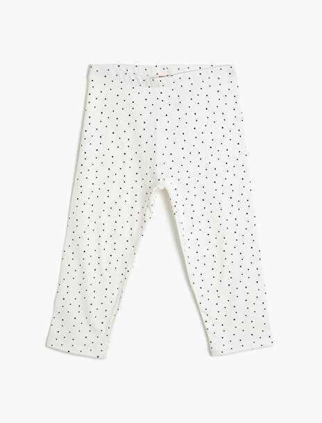 Koton Kız Çocuk Puantiyeli İnce Esnek Kumaştan Normal Bel Diz Altı Capri Tayt Koton Kız Çocuk Puantiyeli İnce Esnek Kumaştan Normal Bel Diz Altı Capri Tayt