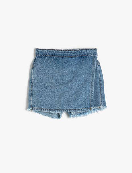 Koton Kız Çocuk Beli Lastikli Kısa Jean Şort Etek Koton Kız Çocuk Beli Lastikli Kısa Jean Şort Etek