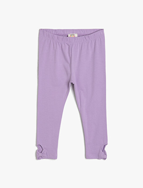 Koton Kız Çocuk Paçası Fiyonklu İnce Esnek Kumaştan Normal Bel Diz Altı Capri Tayt Koton Kız Çocuk Paçası Fiyonklu İnce Esnek Kumaştan Normal Bel Diz Altı Capri Tayt