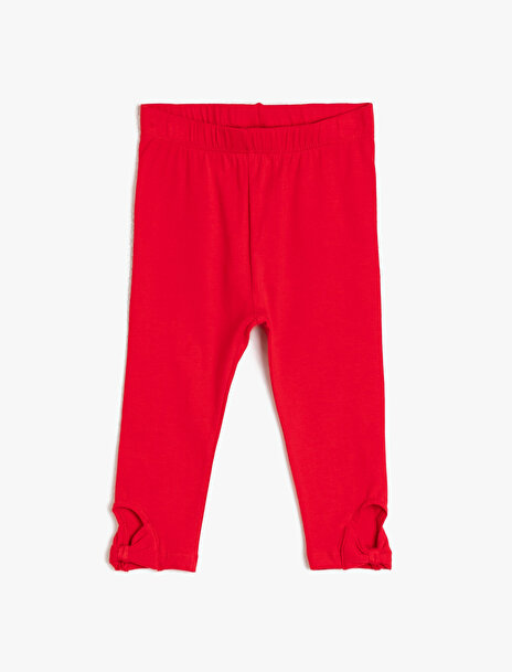 Koton Kız Çocuk Paçası Fiyonklu İnce Esnek Kumaştan Normal Bel Diz Altı Capri Tayt Koton Kız Çocuk Paçası Fiyonklu İnce Esnek Kumaştan Normal Bel Diz Altı Capri Tayt