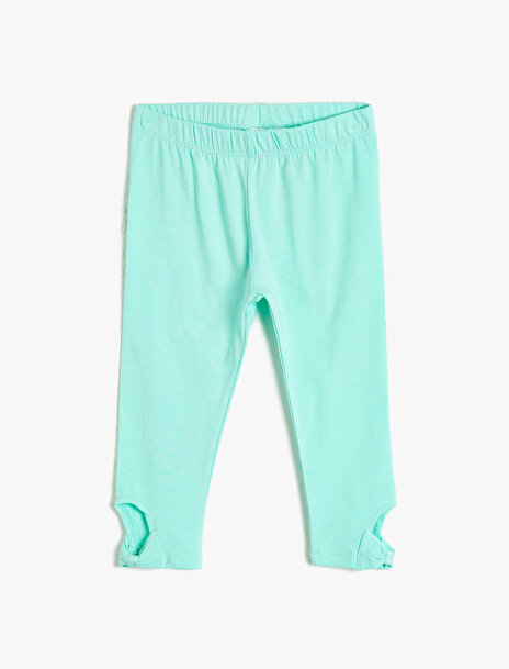 Koton Kız Çocuk Paçası Fiyonklu İnce Esnek Kumaştan Normal Bel Diz Altı Capri Tayt Koton Kız Çocuk Paçası Fiyonklu İnce Esnek Kumaştan Normal Bel Diz Altı Capri Tayt