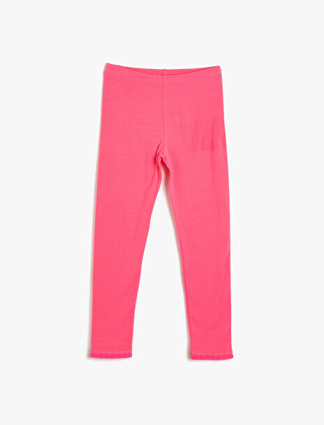 Koton Kız Çocuk Paçası Dantelli İnce Esnek Kumaştan Normal Bel Uzun Tayt Koton Kız Çocuk Paçası Dantelli İnce Esnek Kumaştan Normal Bel Uzun Tayt