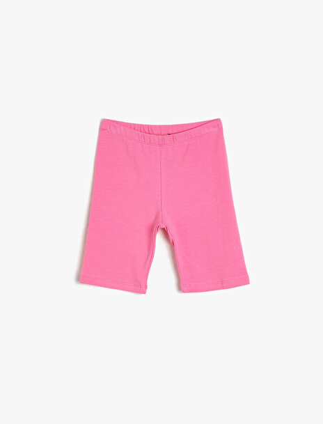 Koton Kız Çocuk İnce Esnek Kumaştan Normal Bel Kısa Tayt