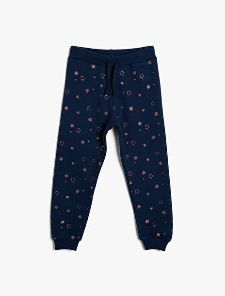 Koton Kız Çocuk İçi Tüylü Sweatshirt Kumaşından Simli Baskılı Paçası Ribanalı Jogger Eşofman Koton Kız Çocuk İçi Tüylü Sweatshirt Kumaşından Simli Baskılı Paçası Ribanalı Jogger Eşofman
