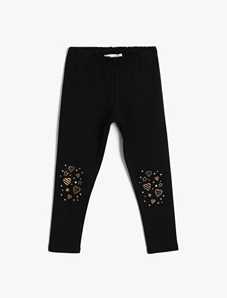 Koton Kız Çocuk Simli Baskılı İnce Esnek Kumaştan Normal Bel Uzun Tayt Koton Kız Çocuk Simli Baskılı İnce Esnek Kumaştan Normal Bel Uzun Tayt