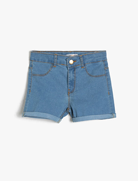 Koton Kız Çocuk Esnek Jean Kumaştan Rahat Kesimli Paça Kıvırmalı Kısa Jean Şort Koton Kız Çocuk Esnek Jean Kumaştan Rahat Kesimli Paça Kıvırmalı Kısa Jean Şort