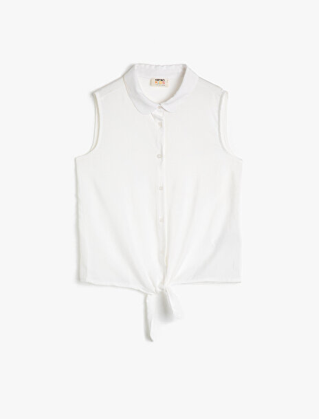 Koton Kız Çocuk Kolsuz Belden Bağlamalı Gömlek