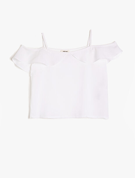 Koton Kız Çocuk Askılı Kısa Kollu Fırfır Detaylı Bluz
