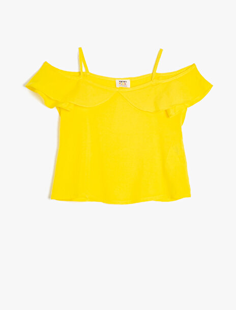 Koton Kız Çocuk Askılı Kısa Kollu Fırfır Detaylı Bluz