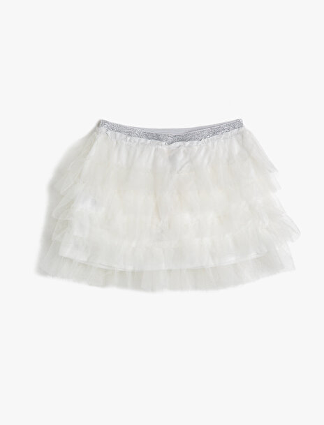 Koton Kız Çocuk Kat Kat Beli Simli Lastikli Orta Boy Tütü Etek