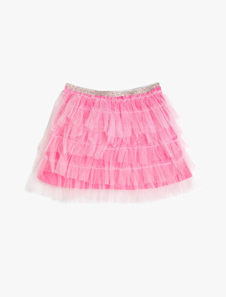 Koton Kız Çocuk Kat Kat Beli Simli Lastikli Orta Boy Tütü Etek