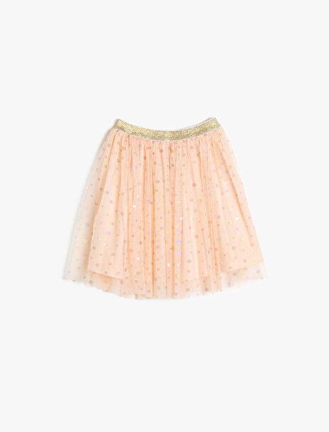 Koton Kız Çocuk Parlak Puantiyeli Beli Simli Lastikli Orta Boy Tütü Etek Koton Kız Çocuk Parlak Puantiyeli Beli Simli Lastikli Orta Boy Tütü Etek