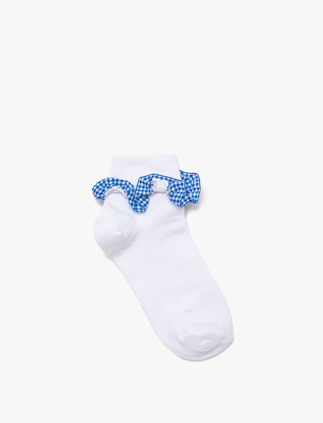 Koton Kız Çocuk Kareli Fırfır Detaylı Çorap Koton Kız Çocuk Kareli Fırfır Detaylı Çorap