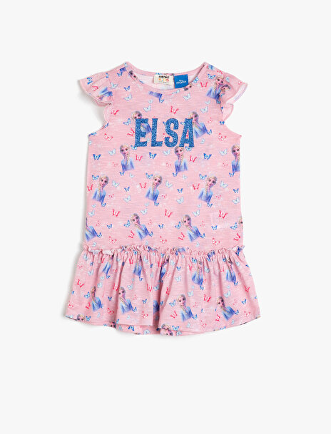 Koton Kız Çocuk Bisiklet Yaka Kolsuz Frozen Lisanslı Elbise