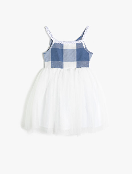 Koton Kız Çocuk Ekoseli Tüllü Kabarık Etekli Askılı Orta Boy Elbise Koton Kız Çocuk Ekoseli Tüllü Kabarık Etekli Askılı Orta Boy Elbise