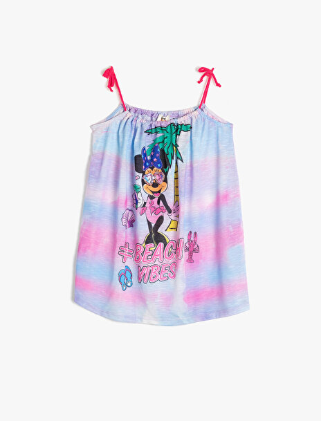 Koton Kız Çocuk Minnie Mouse Lisanslı Baskılı Askılı Elbise