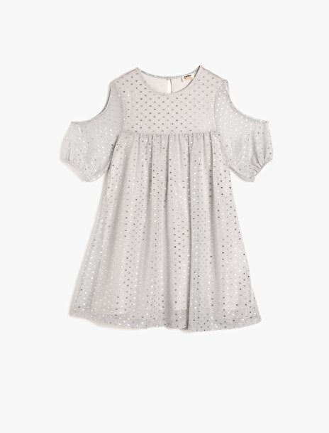 Koton Kız Çocuk Bisiklet Yaka Kısa Kollu Pilili Elbise