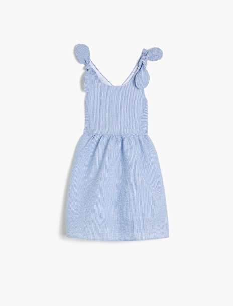 Koton Kız Çocuk V Yaka Kolsuz Omuz Detaylı Elbise