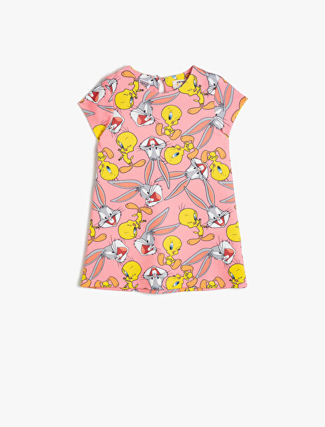 Koton Kız Çocuk Warner Bros Lisanslı Bol Kesim Kısa Kollu Orta Boy Elbise