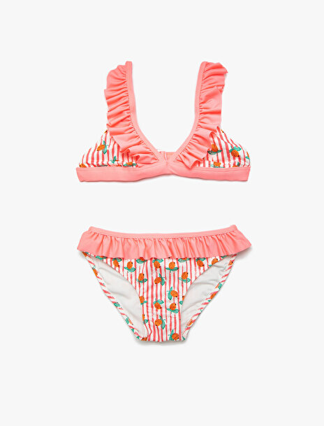 Koton Kız Çocuk Desenli Bikini Takımı