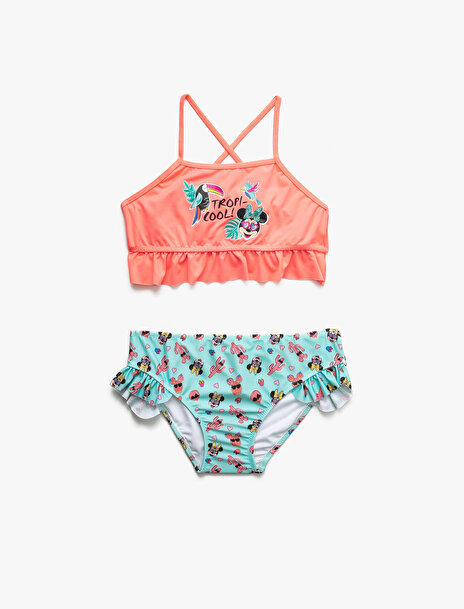 Koton Kız Çocuk Minnie Mouse Lisanslı Baskılı Bikini Takımı