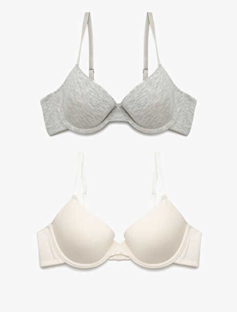 Koton Kadın 2'li Basic Kaplı/Pedli Dolgusuz Balenli Comfort Sütyen Koton Kadın 2'li Basic Kaplı/Pedli Dolgusuz Balenli Comfort Sütyen