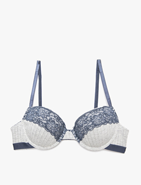 Koton Kadın Dantel Detaylı Pamuklu Push Up Sütyen