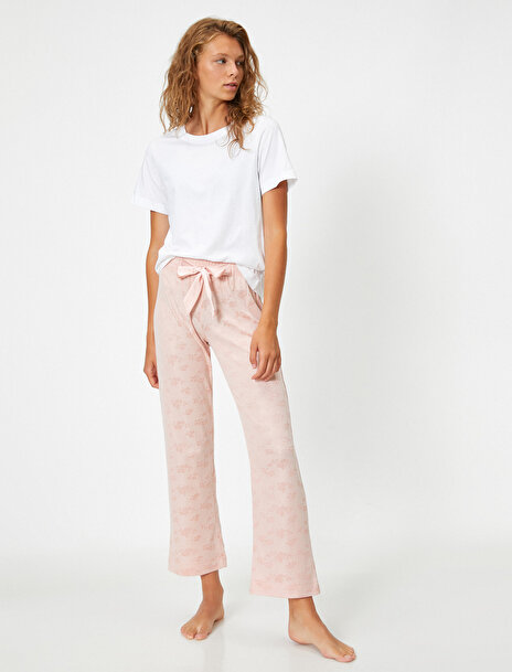 Koton Kadın Kurdeleli Çiçek Desenli Pijama Altı