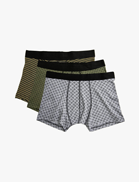 Koton Erkek Pamuklu Desenli Boxer Seti
