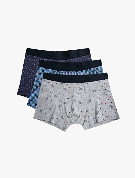 Koton Erkek Pamuklu Desenli Boxer Seti