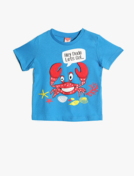 Koton Erkek Çocuk Bisiklet Yaka Kısa Kollu % Pamuklu Yazılı Baskılı Tişört