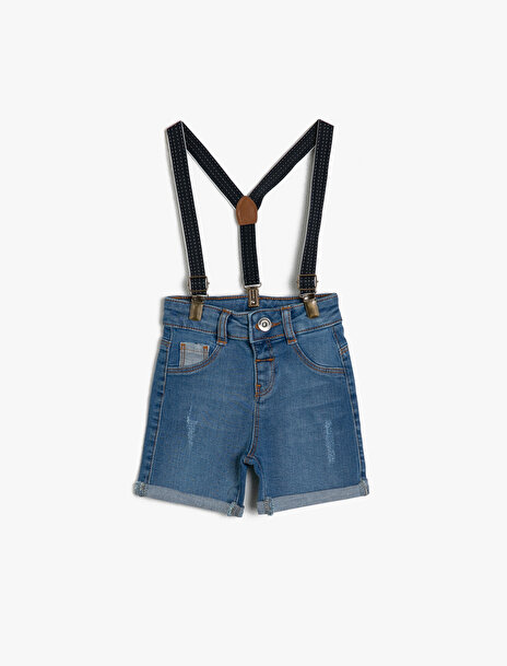 Koton Erkek Çocuk Kemer Detaylı Jean Şort