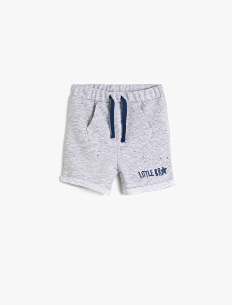 Koton Erkek Çocuk Beli Bağlamalı İşlemeli Şort