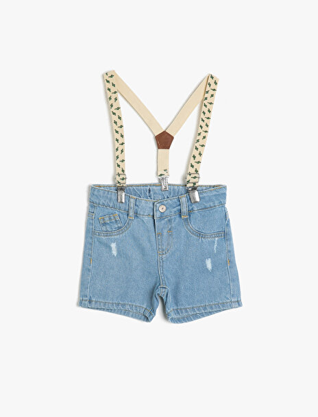 Koton Erkek Çocuk Kemer Detaylı Jean Şort