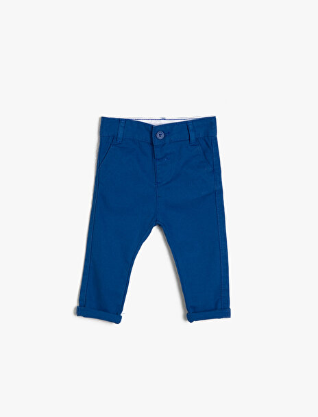 Koton Erkek Çocuk Pamuklu İnce Gabardin Chino Cepli Beli Ayarlanabilir Lastikli Klasik Pantolon