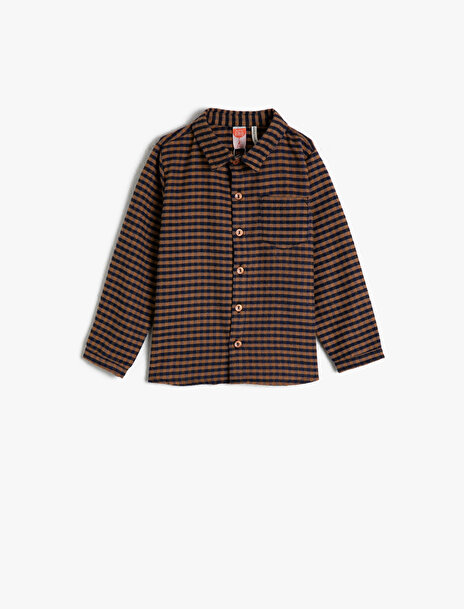 Koton Erkek Çocuk Klasik Yaka Uzun Kollu Cepli Kareli Gömlek Koton Erkek Çocuk Klasik Yaka Uzun Kollu Cepli Kareli Gömlek