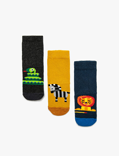 Koton Erkek Çocuk 3'lü Erkek Bebek Çorap Koton Erkek Çocuk 3'lü Erkek Bebek Çorap