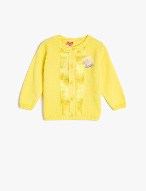 Koton Kız Çocuk Düğme Detaylı Triko Hırka