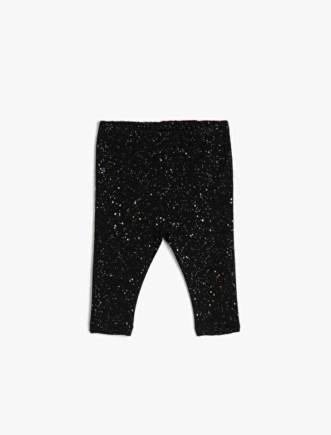 Koton Kız Çocuk Esnek Kumaştan Parlak Baskılı Uzun Boy Tayt