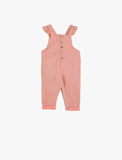 Koton Kız Çocuk Askıları Fırfırlı Düğme Detaylı Tulum